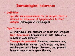 Tolerance & autoimmunity and organ specific autoimmune diseases | PPT