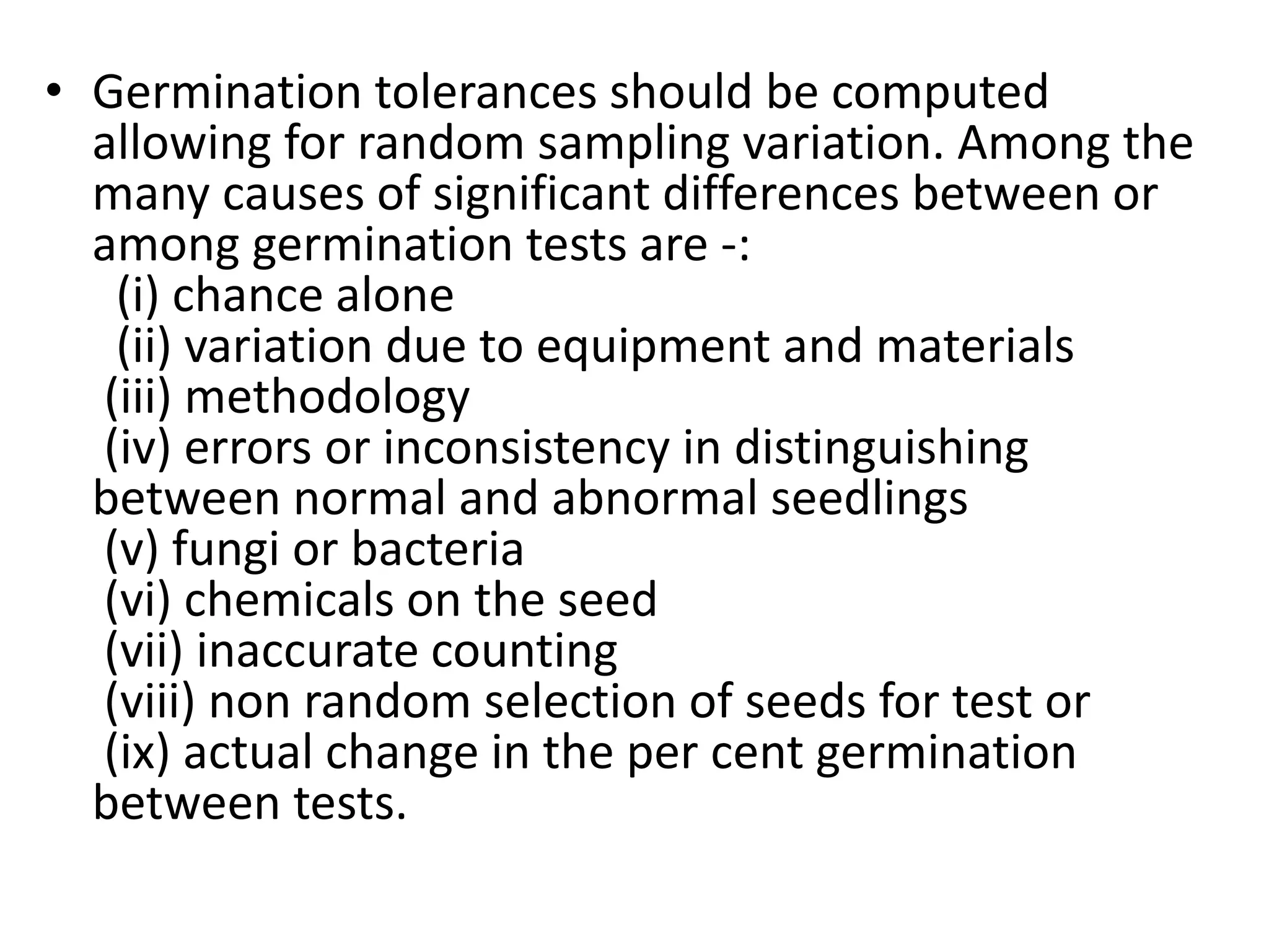 Tolerance limit in seed testing | PPTX