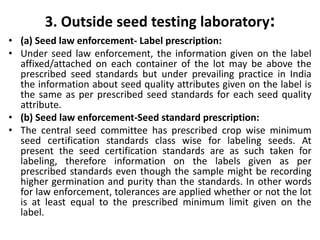 Tolerance limit in seed testing | PPTX