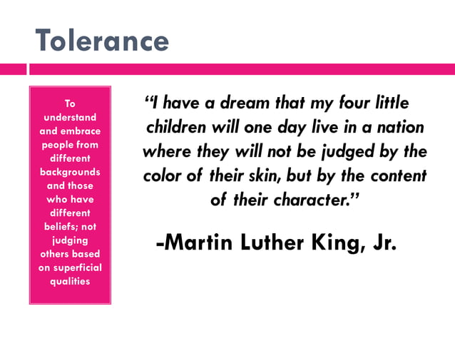 BMS Character Education - Tolerance | PPT