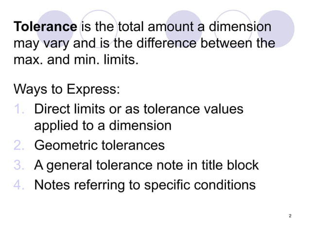 Tolerances | PPT | Physics | Science