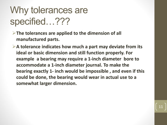 Tolerances and allowances | PPT