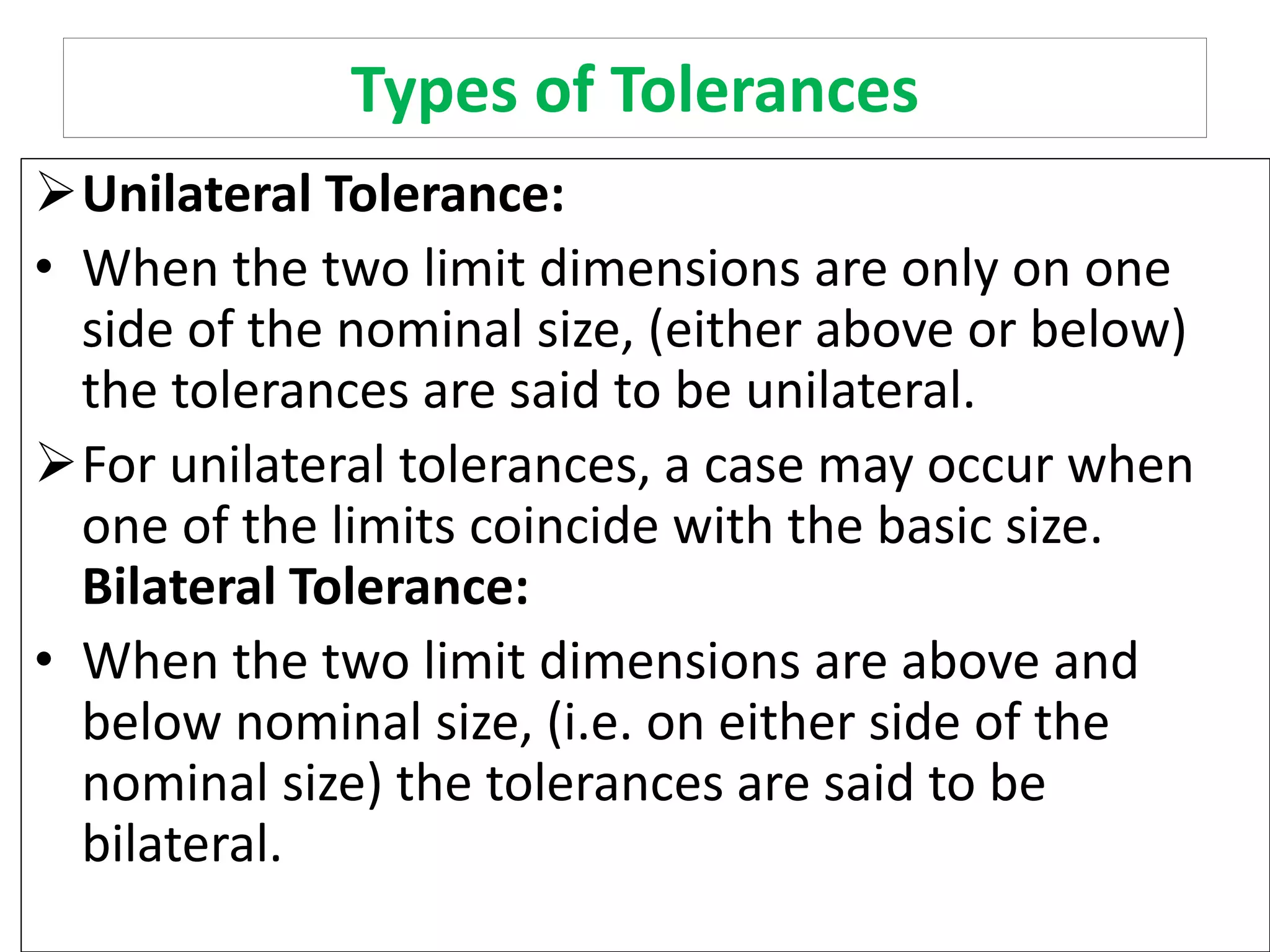 Tolerances and allowances | PPTX