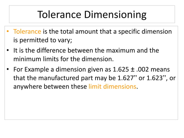 Tolerances and allowances | PPTX