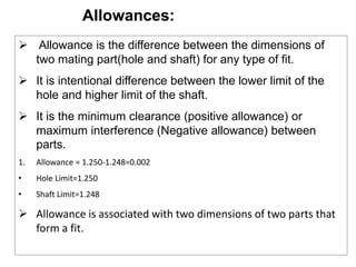 Tolerances and allowances | PPTX