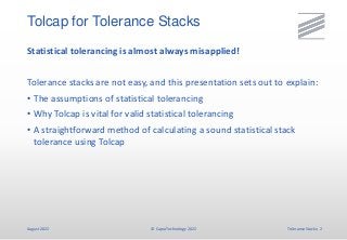 Tolerance Stacks - using Tolcap (Version 2) - 2022 | PPT