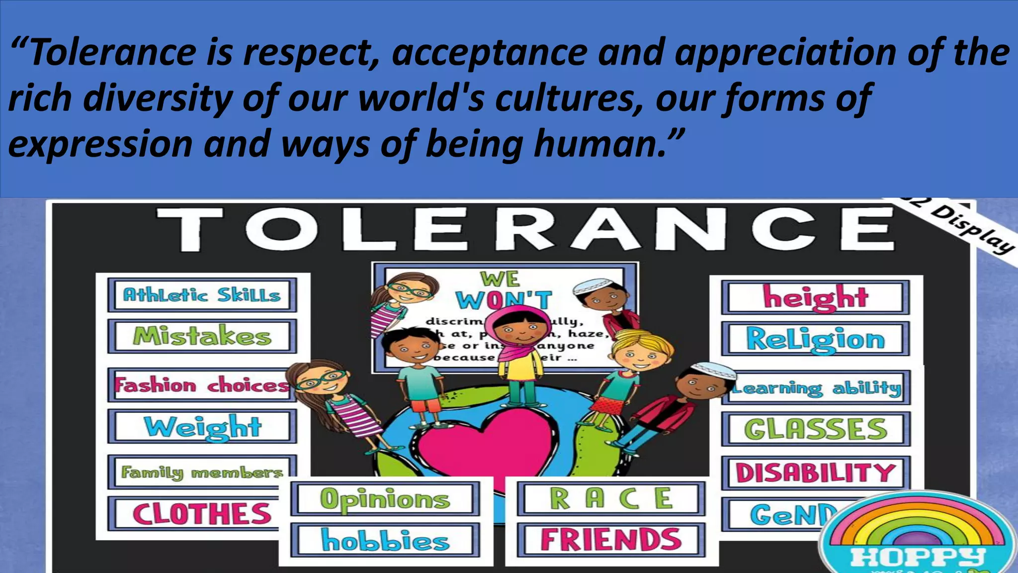 Tolerance, Types of Discrimination and Human Rights | PPT