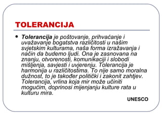 Tolerancija i nenasilje - učitelji | PPT