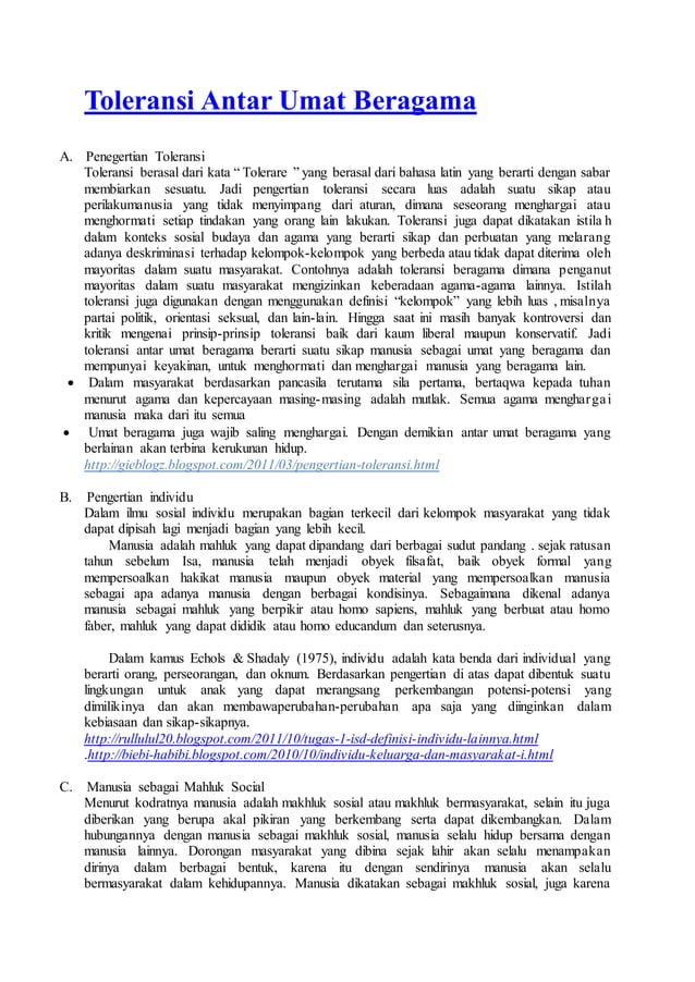 Toleransi antar umat beragama | PDF