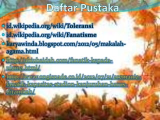 Toleransi dan fanatisme | PPTX