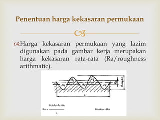 TOLERANSI KONFIGURASI KEKASARAN PERMUKAAN | PPTX