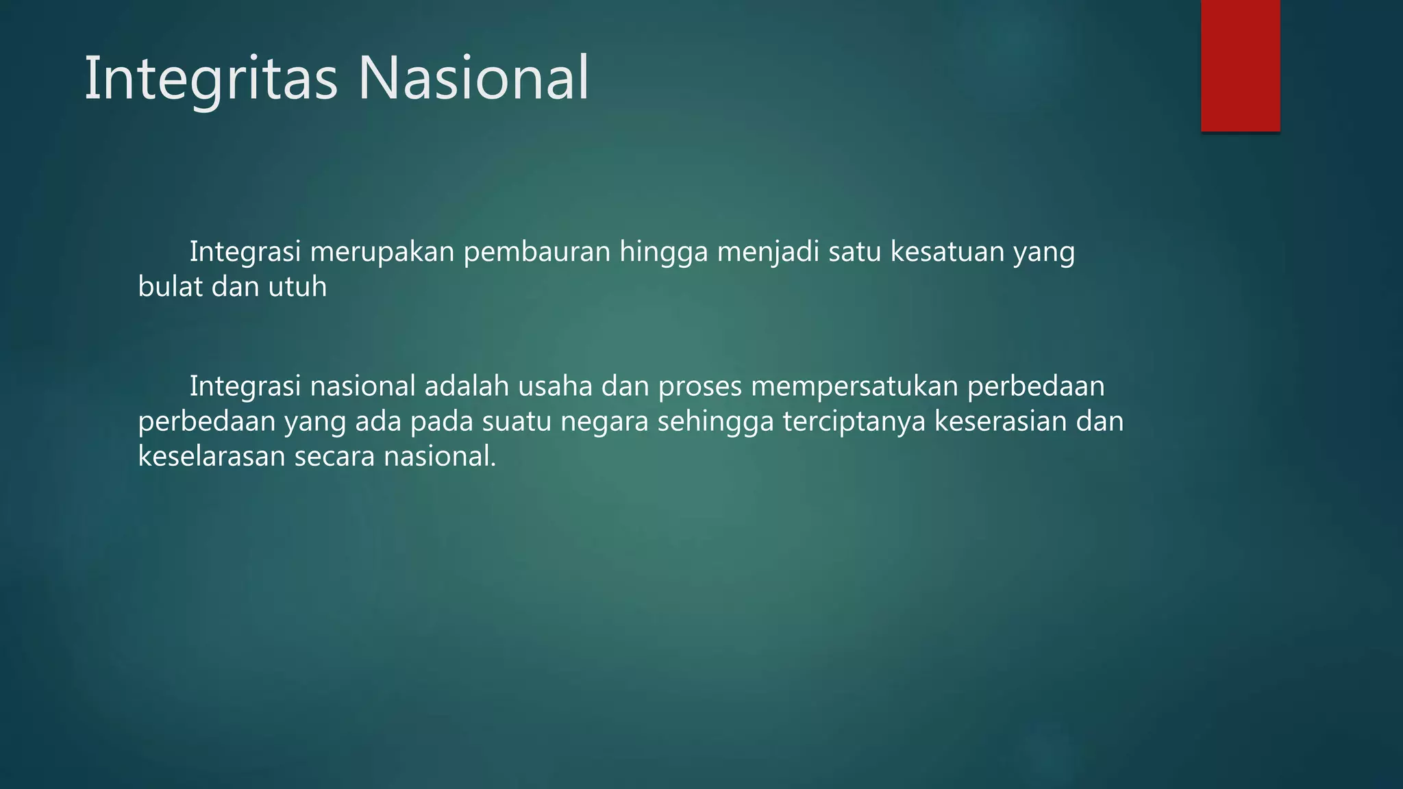 Toleransi untuk pembentukan integrasi nasional indonesia | PPTX