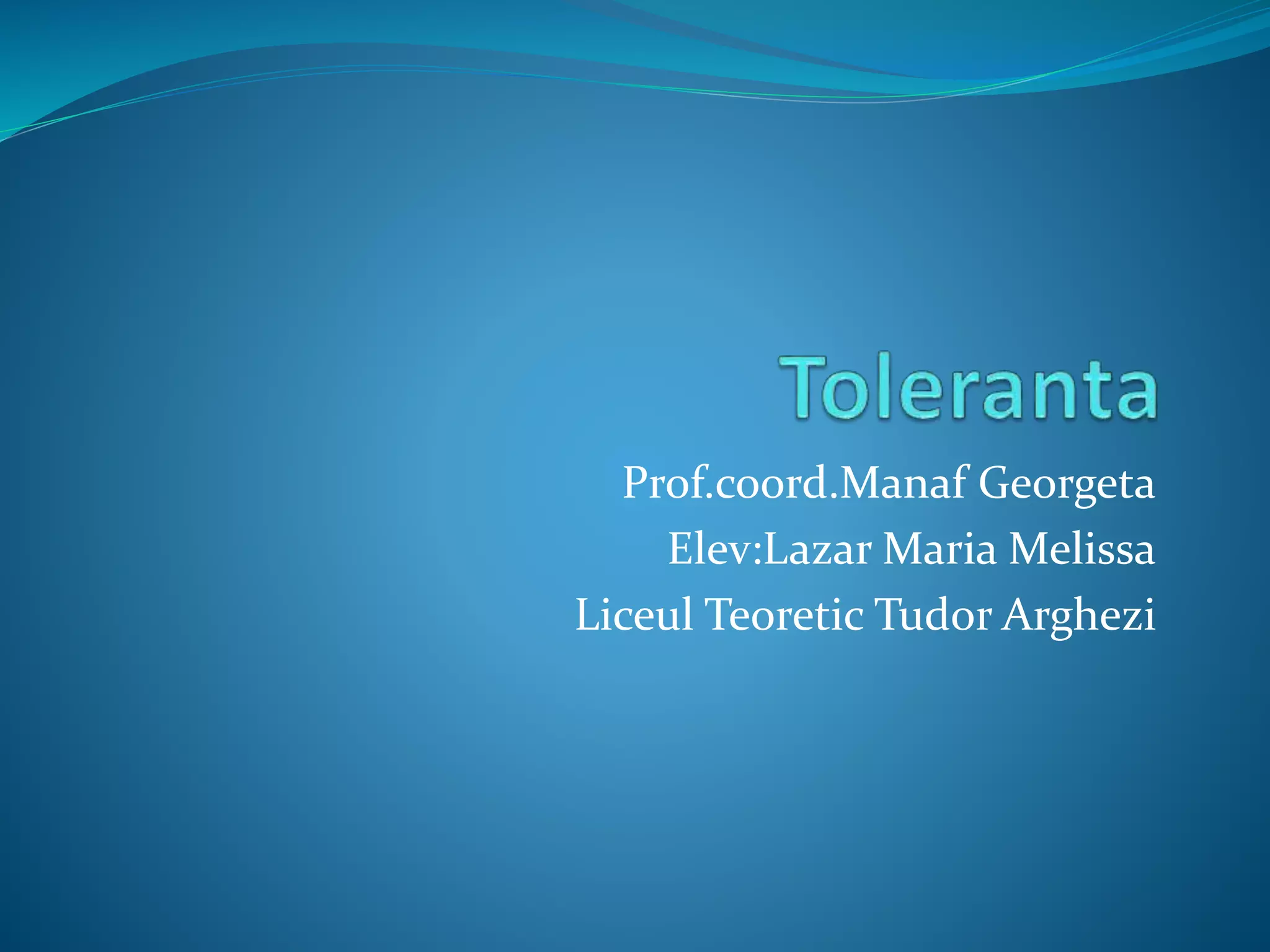 Toleranta 1 | PPT