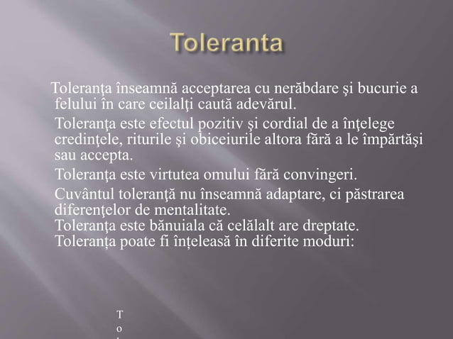 Toleranta | PPTX