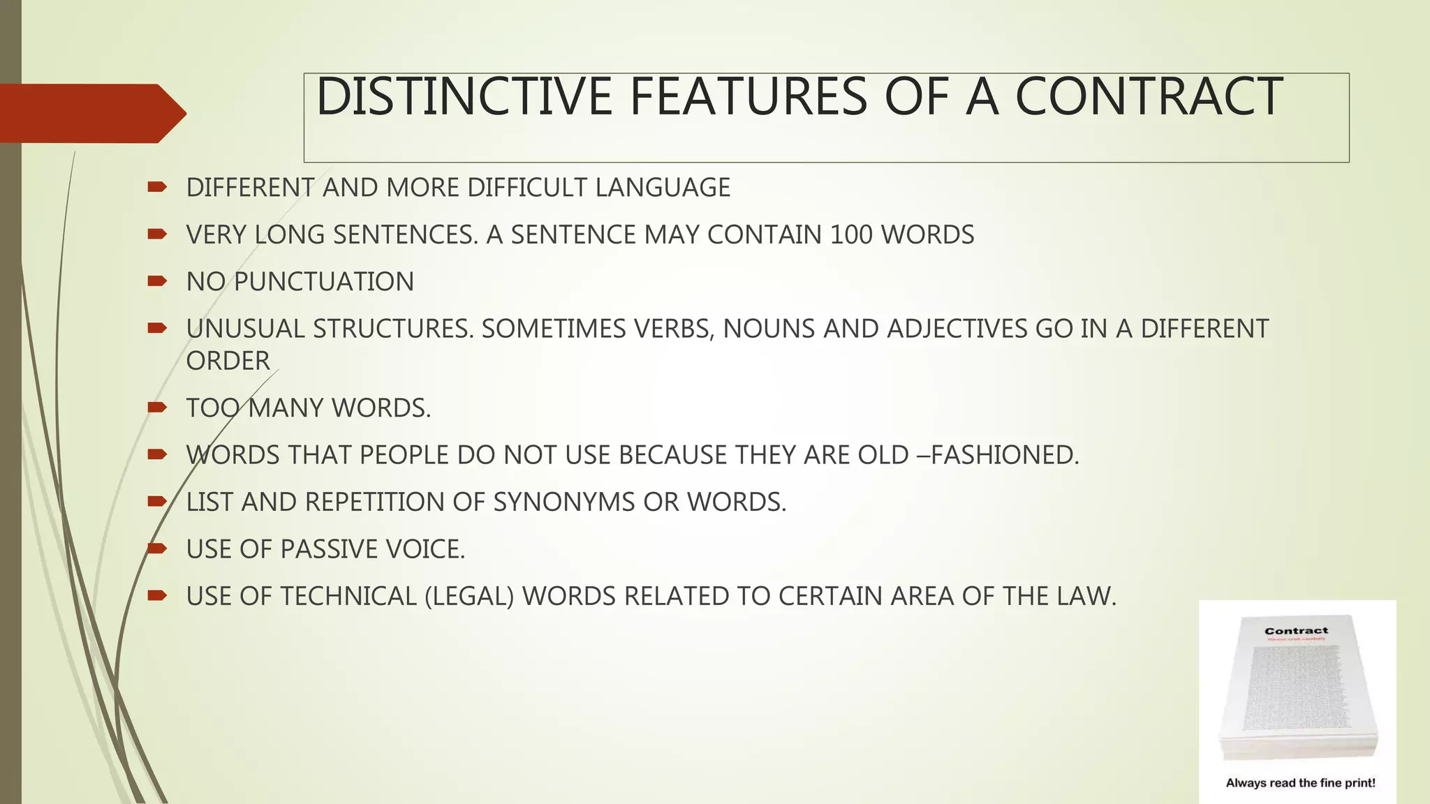 Contract Law. Wording of Contracts. | PPTX