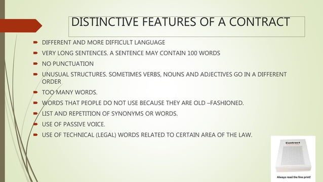 Contract Law. Wording of Contracts. | PPT
