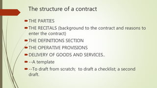 Contract Law. Wording of Contracts. | PPTX | Law