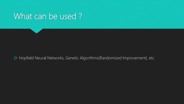 Using Hopfield Networks for Solving TSP | PPTX