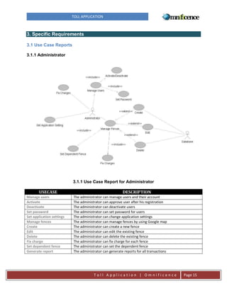 Toll application - .NET and Android - SRS | PDF
