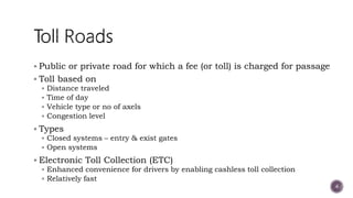 Use of Technology in Toll Collection & Management | PPTX