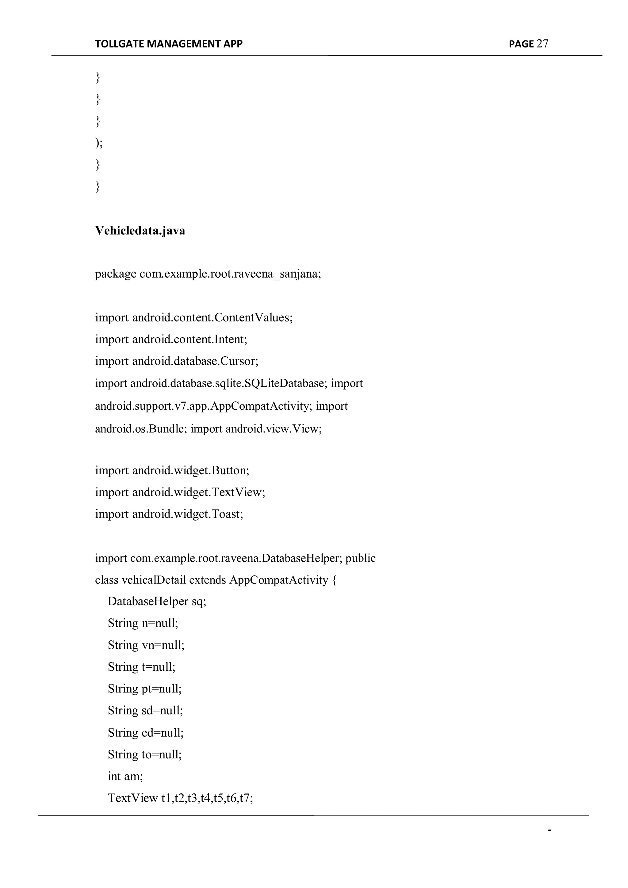 Tollgate management system project report..pdf
