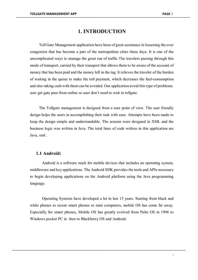 Tollgate management system project report..pdf