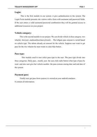 Tollgate management system project report..pdf