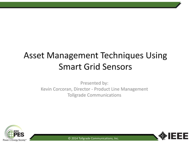 Tollgrade LightHouse Asset Management Techniques Using Smart Grid ...