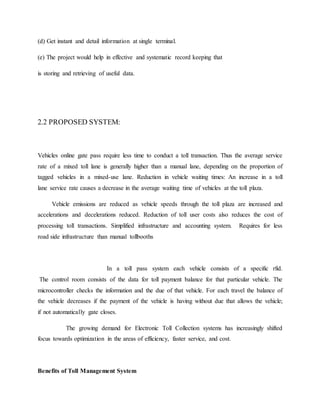 TOLL MANAGEMENT SYSTEM | DOCX