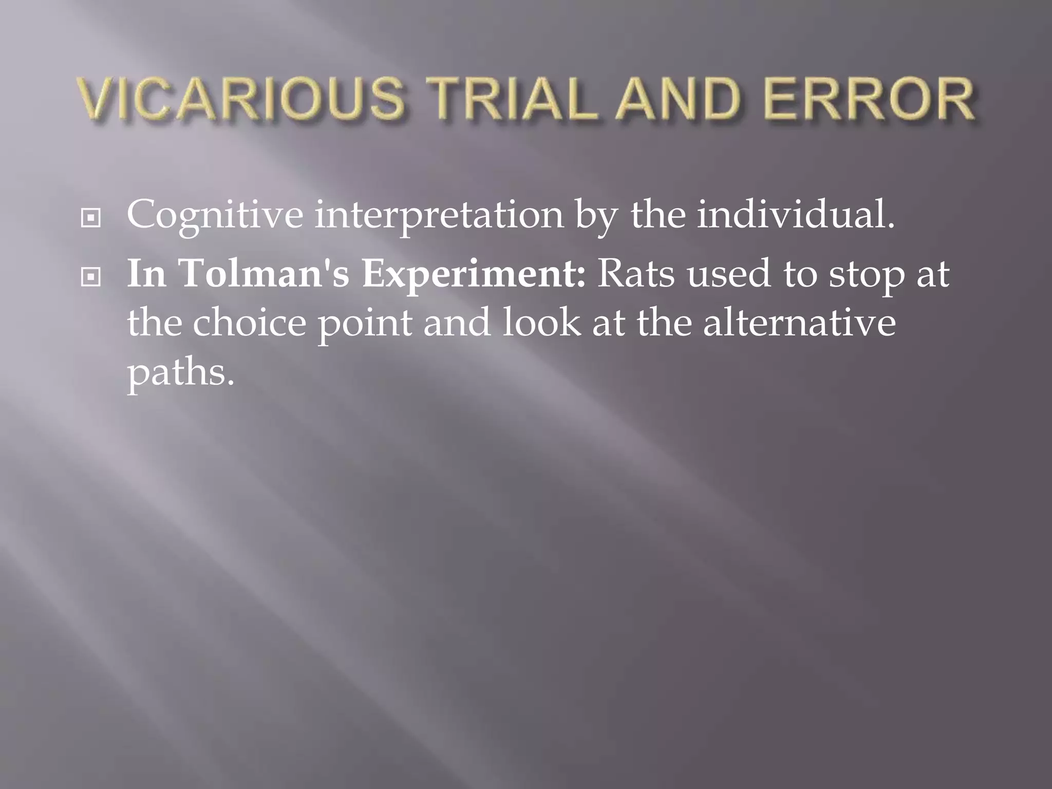 Tolman theory | PPTX