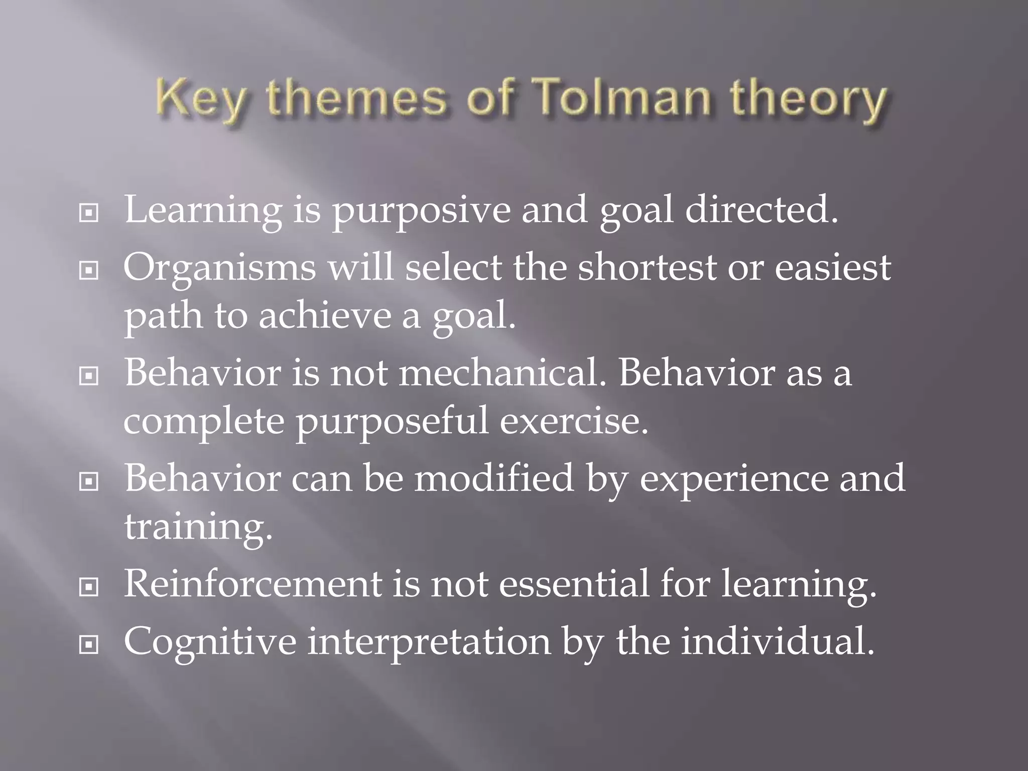 Tolman theory | PPTX