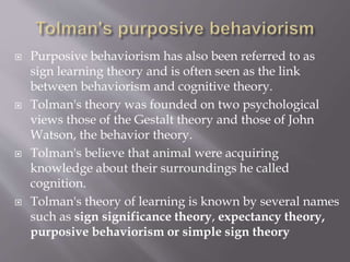 Tolman theory | PPTX