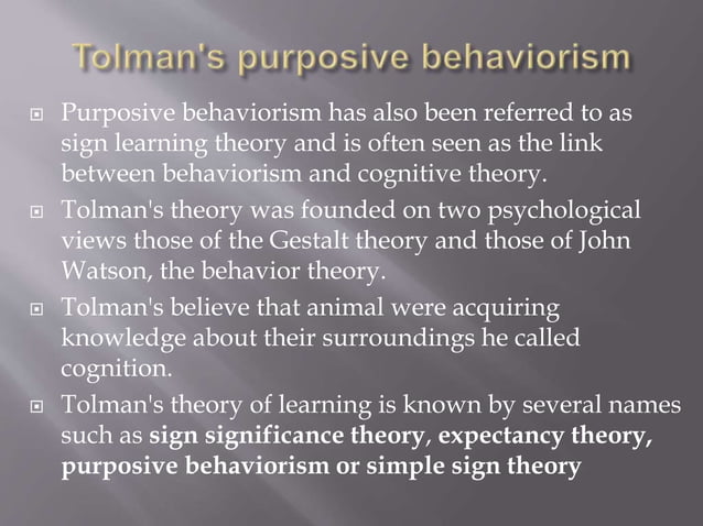 Tolman theory | PPTX