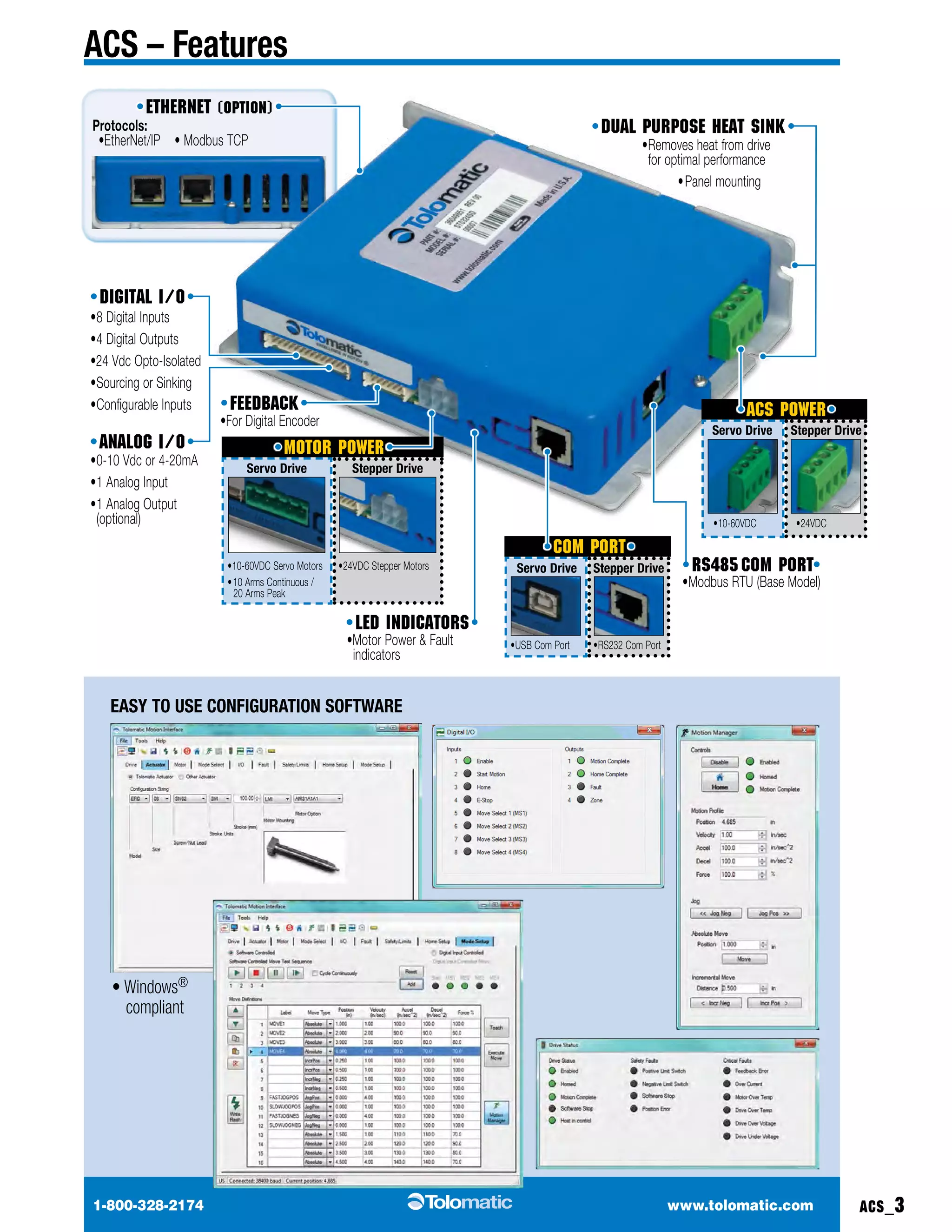 Tolomatic acs drive controller brochure | PDF