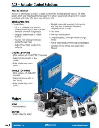 Tolomatic acs drive controller brochure | PDF