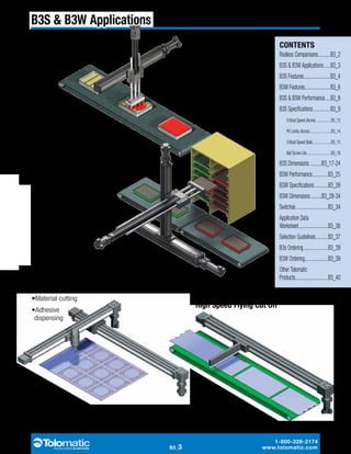 Tolomatic b3 s & b3w electric rodless actuator brochure | PDF