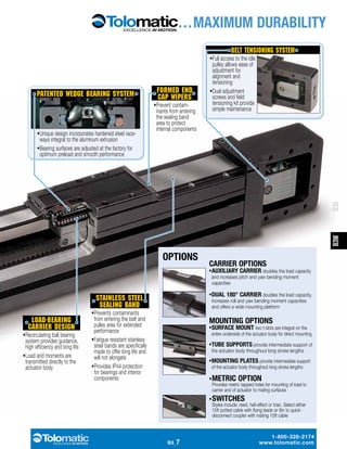 Tolomatic b3 s & b3w electric rodless actuator brochure | PDF