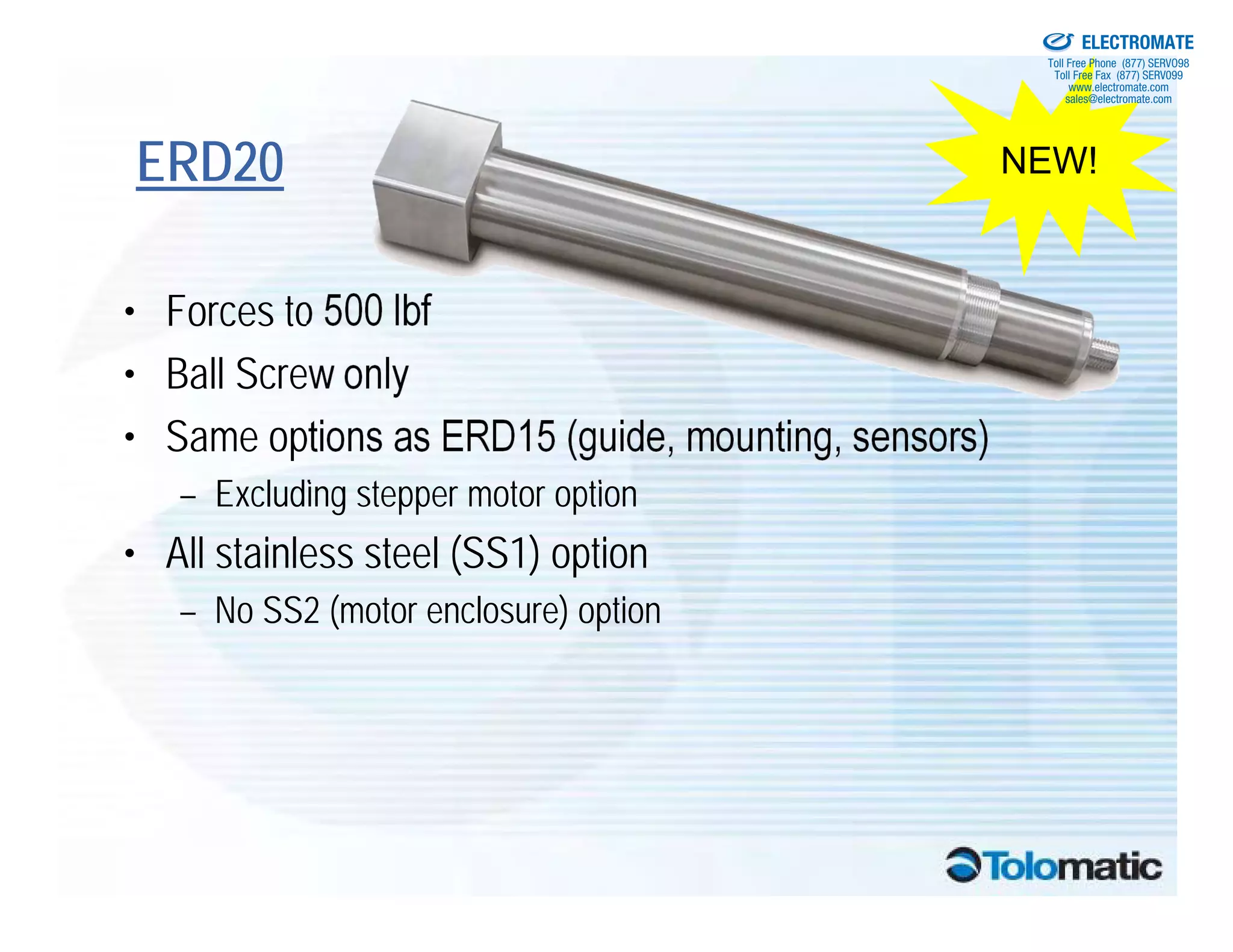 Tolomatic ERD20 and acs ethernet presentation