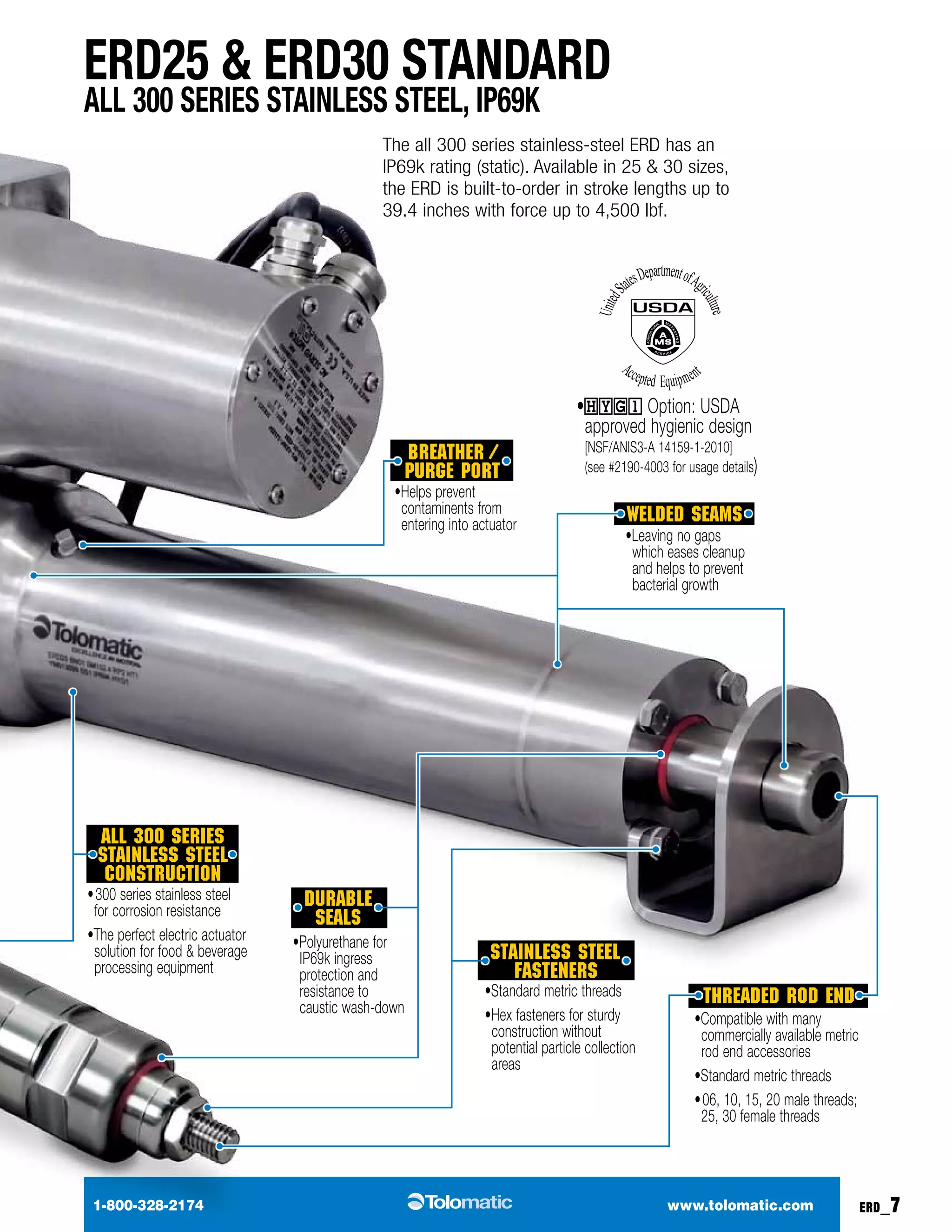 Tolomatic erd electric rod style actuator brochure | PDF