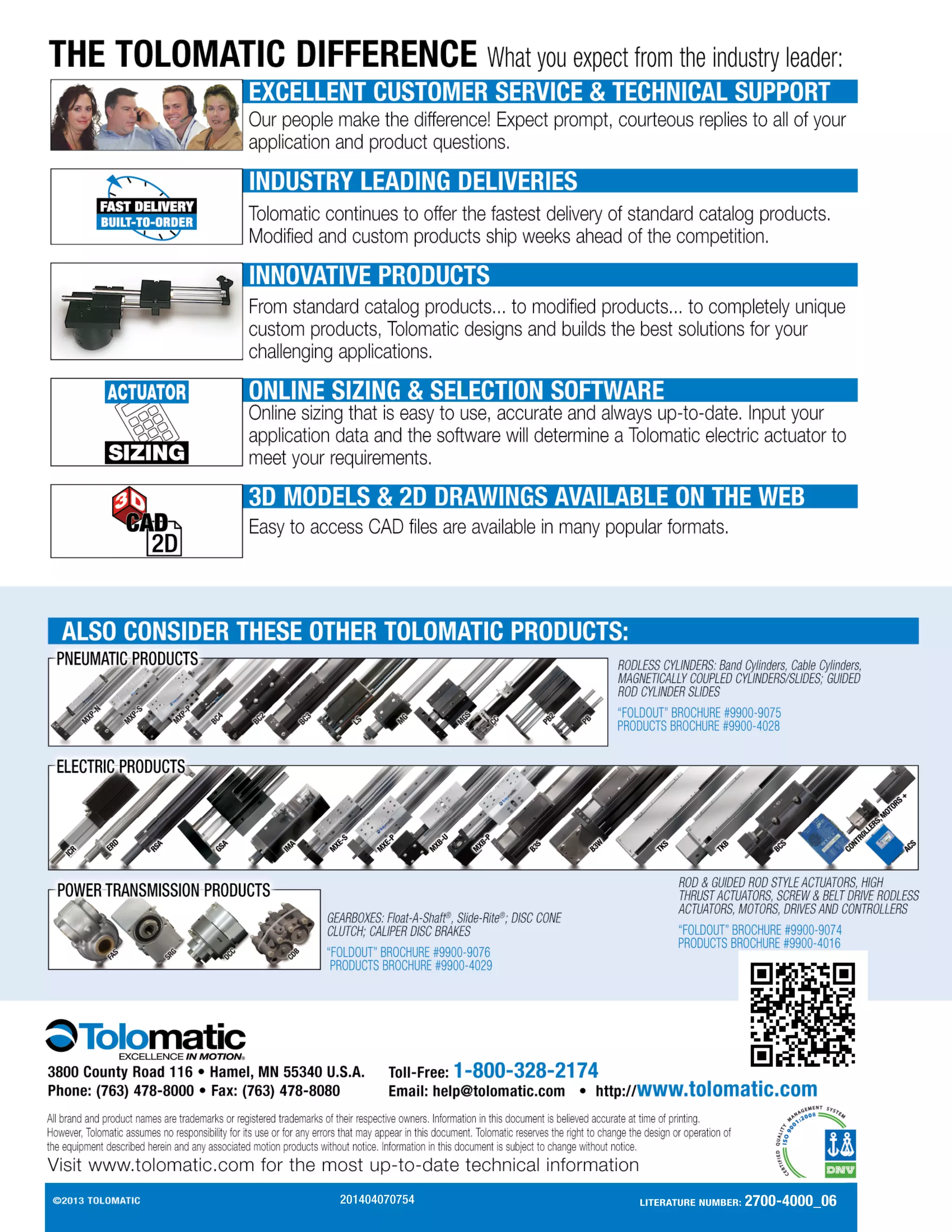 Tolomatic ima integrated motor rod style actuator brochure | PDF