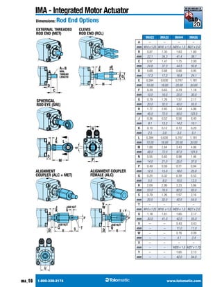 Tolomatic ima integrated motor rod style actuator brochure | PDF