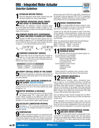 Tolomatic ima integrated motor rod style actuator brochure | PDF