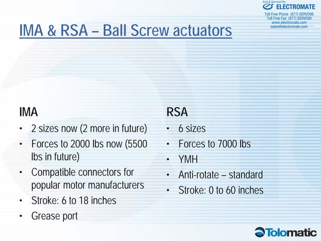 Tolomatic IMA Presentation | PPT