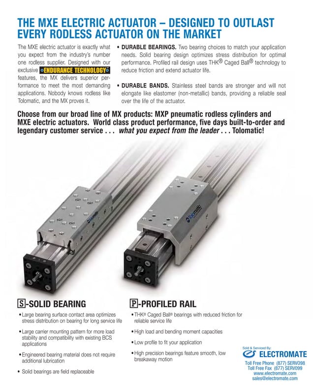 Tolomatic mxe electric_actuators_catalog | PDF