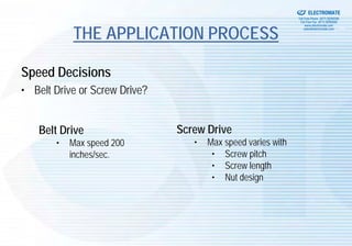 Tolomatic presentation understanding the application process | PDF | Technology & Computing