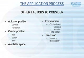 Tolomatic presentation understanding the application process | PDF | Technology & Computing