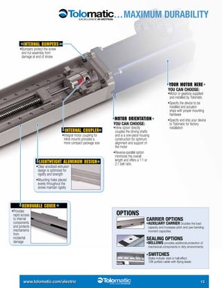 Tolomatic rod and rodless style electric actuators brochure | PDF
