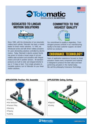 Tolomatic rod and rodless style electric actuators brochure | PDF
