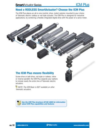 Tolomatic smart actuator series icr basic & plus brochure | PDF