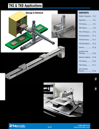 Tolomatic tks & tkb electric rodless actuator brochure | PDF | Computer Peripherals | Computing
